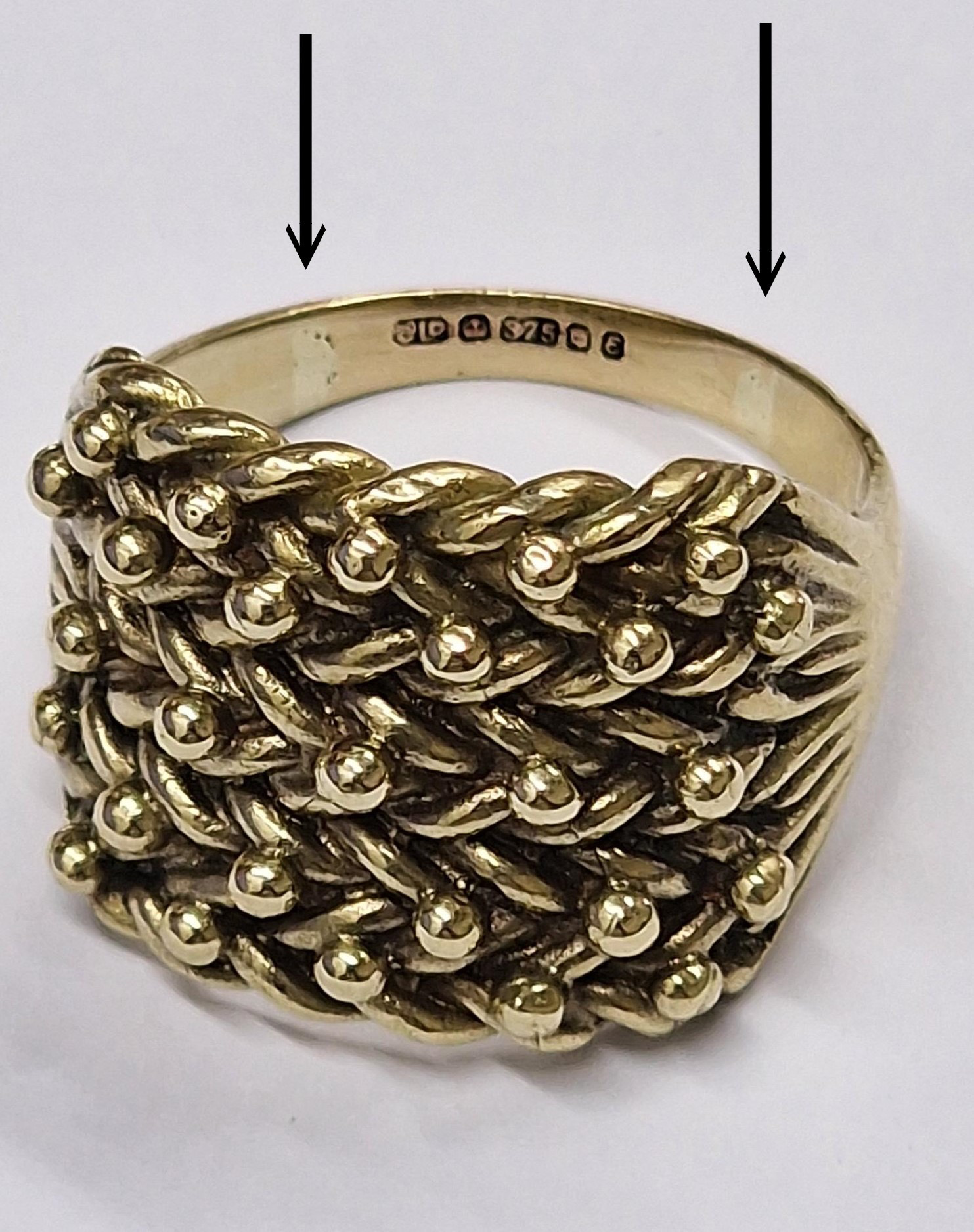 Brass Ring with Inserted Hallmark – Plus Gold Refining Ltd